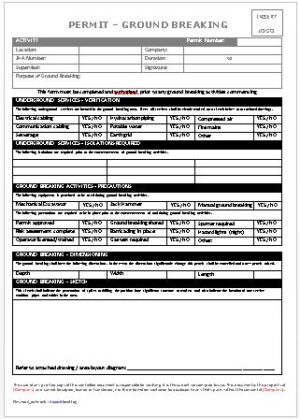 Permit - Ground Breaking - Workplace Health and Safety | Inspections ...