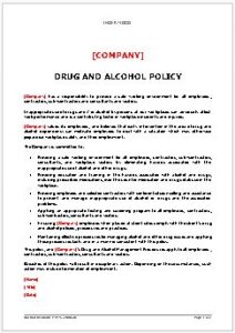 Policy - Drug and Alcohol - Workplace Health and Safety | Inspections ...