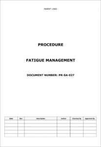 Procedure - Fatigue Management - Workplace Health and Safety ...