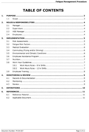 Procedure - Fatigue Management - Workplace Health and Safety ...