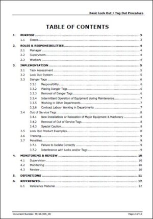 Procedure - Basic Lock Out Tag Out - Workplace Health and Safety ...